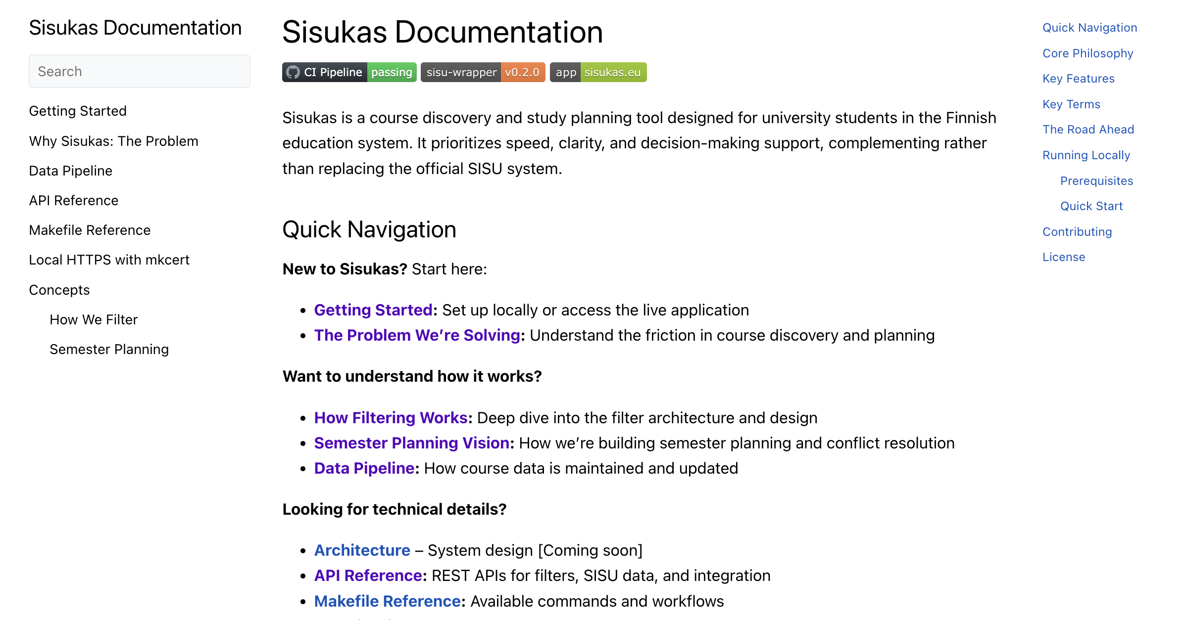 Planning System Architecture | Sisukas Documentation